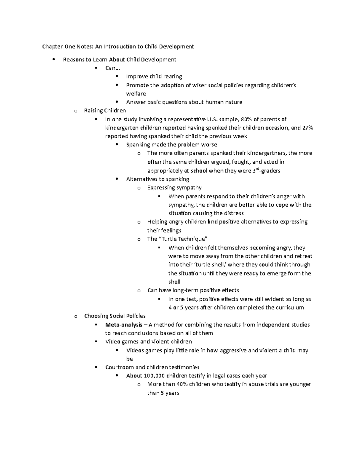 Chapter One Notes - How Children Develop - Chapter One Notes: An ...