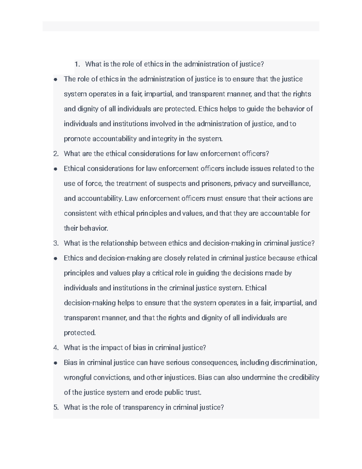 Criminal justice and ethics Assignment 3 - What is the role of ethics ...