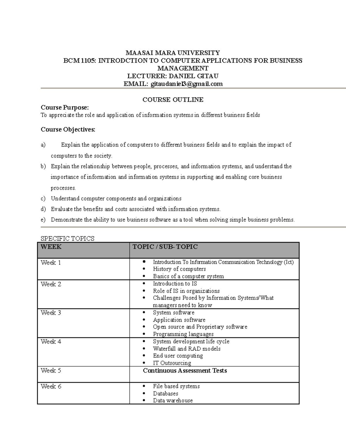 Introduction to computer application and business management in ...