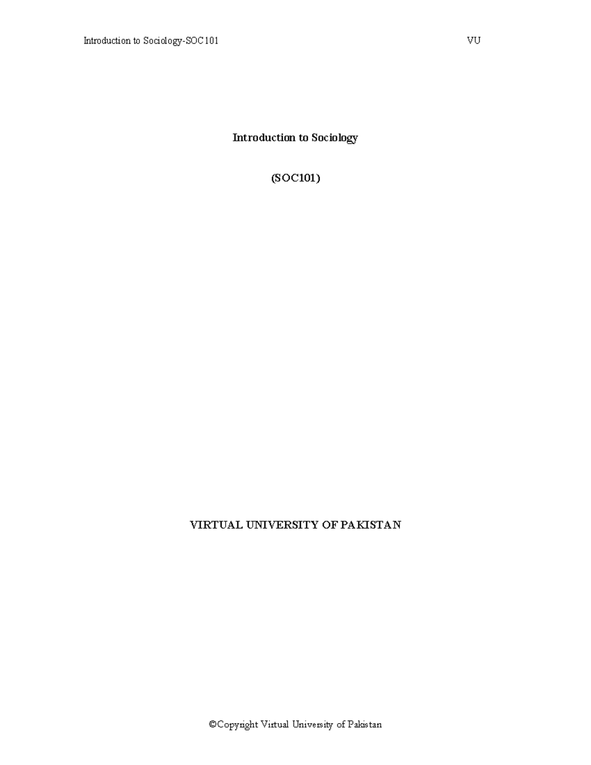 SOC101 Updated Handouts 2023 By PIN2 and Muhammad(MAS All Rounder) - Introduction to Sociology ...