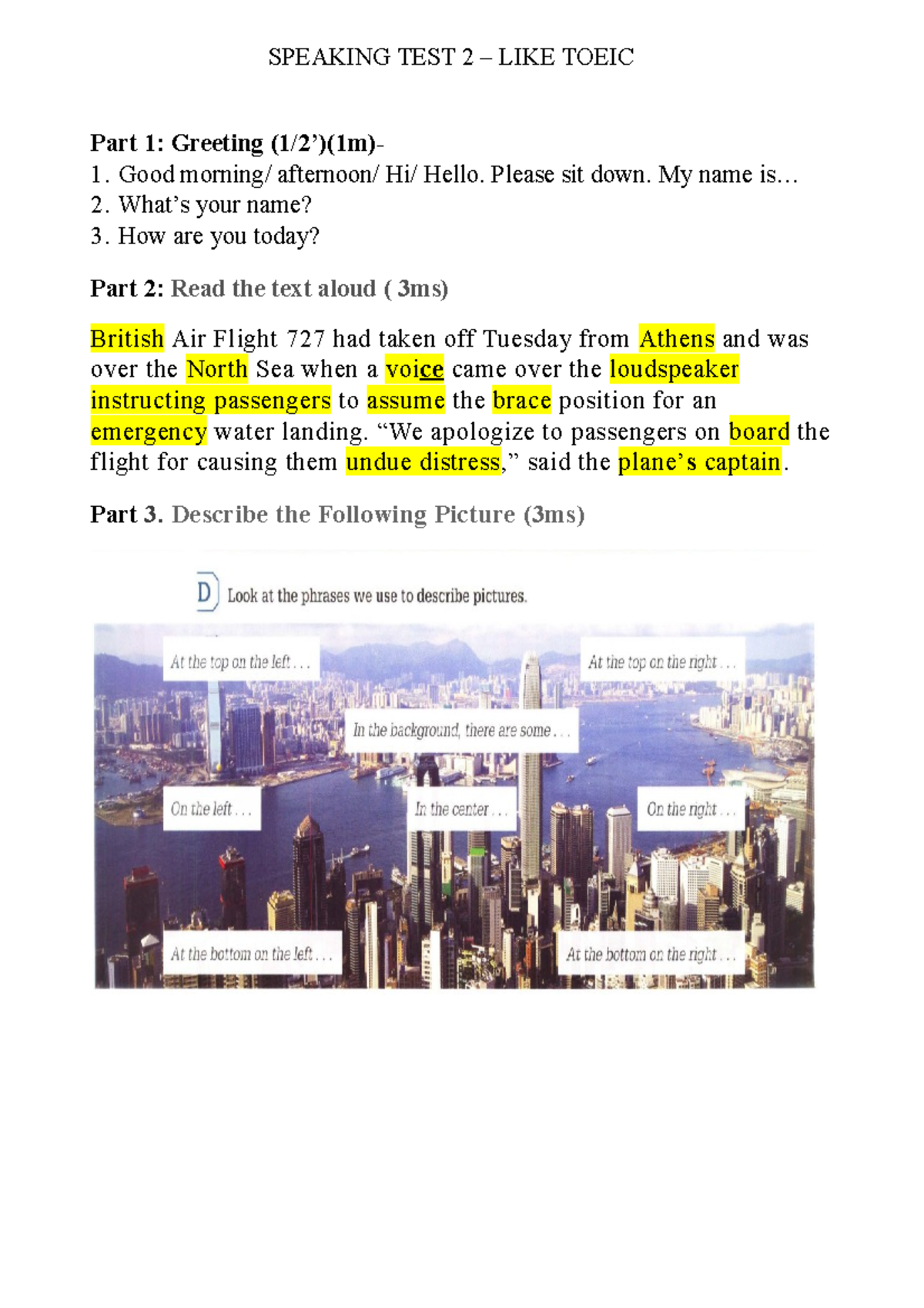 Speaking TEST 2 - Learning English has numerous benefits that can ...