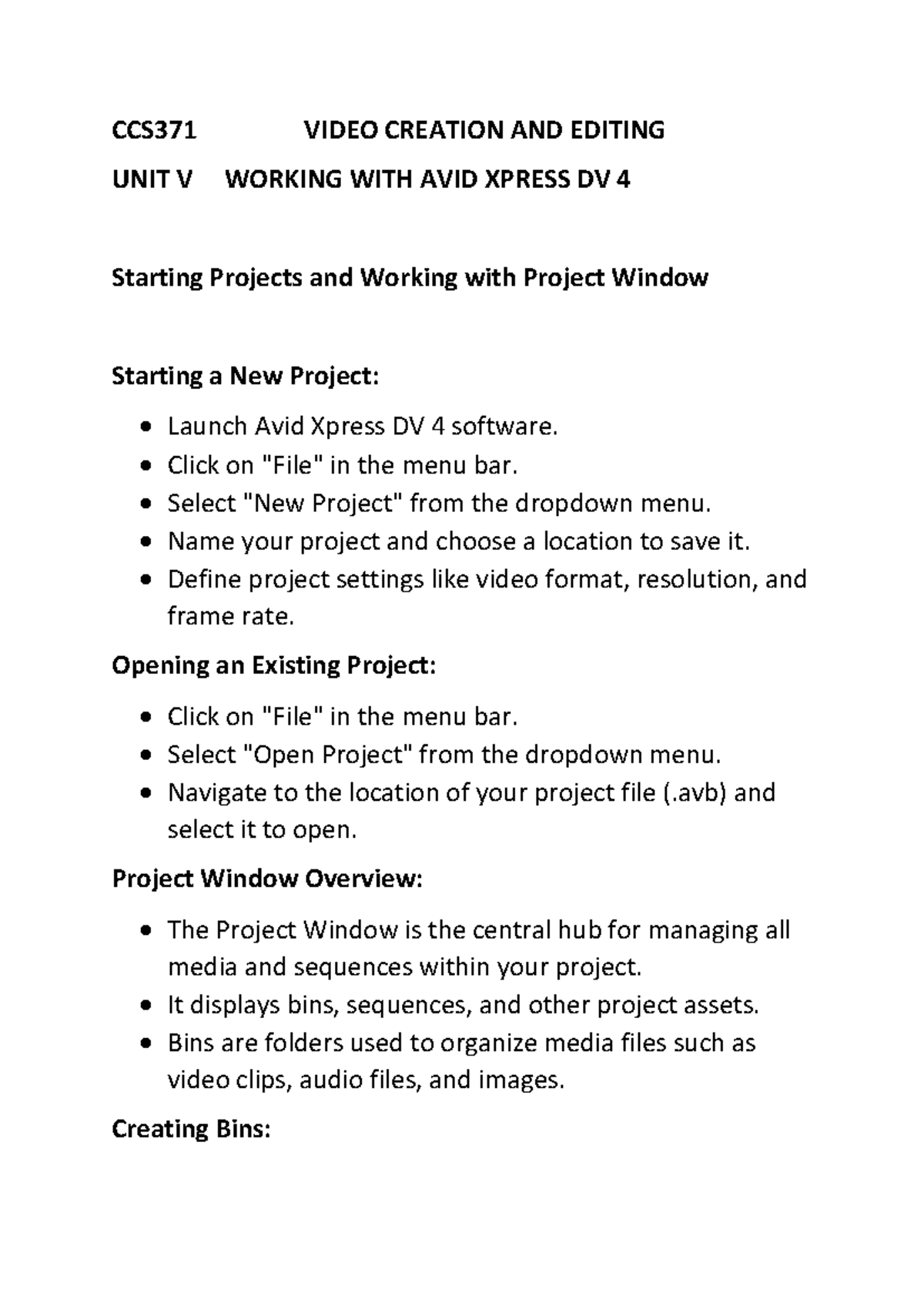 CCS371 UNIT 5 - Summary deep learning - CCS371 VIDEO CREATION AND EDITING UNIT V WORKING WITH ...