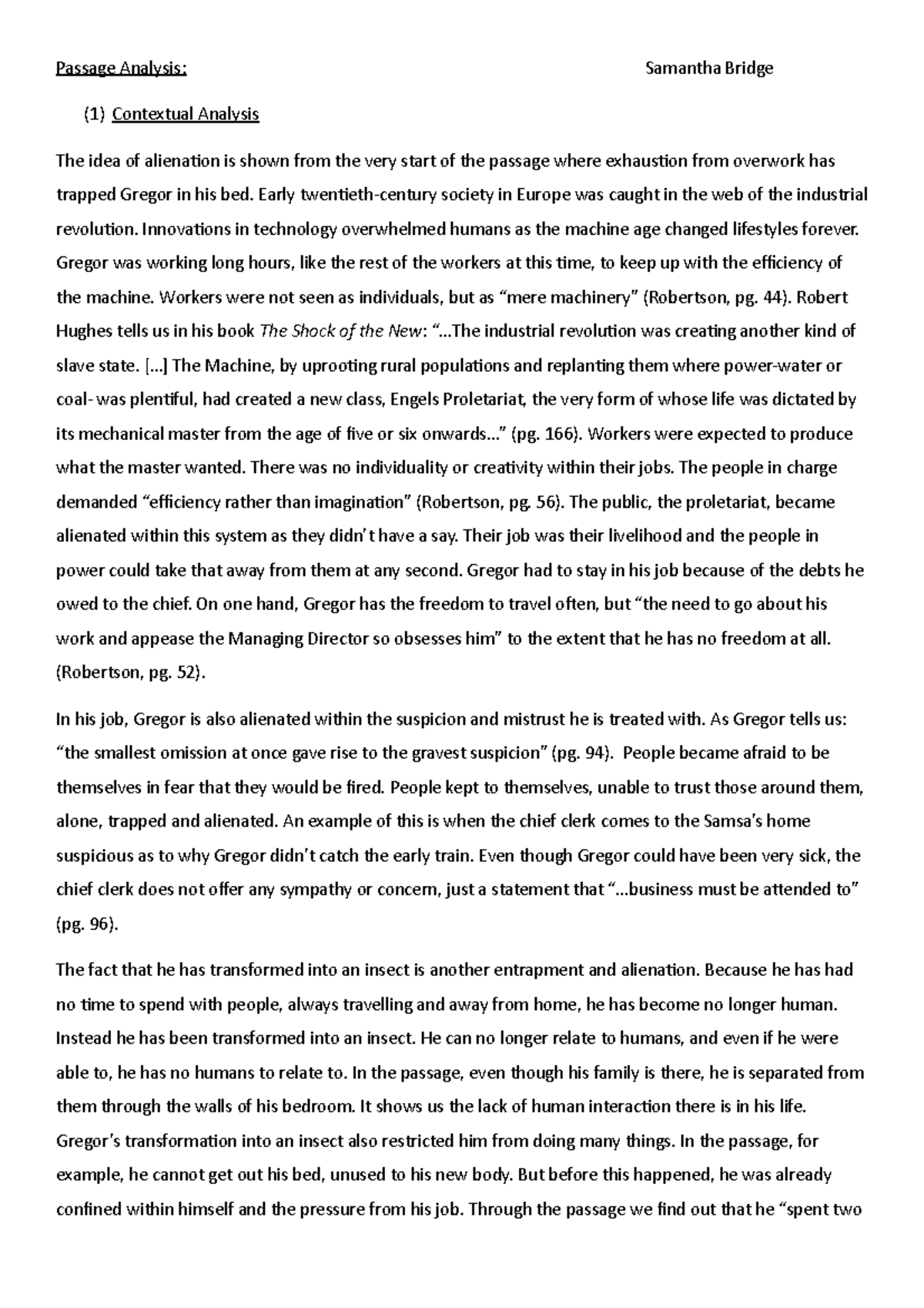 ENGL102- Passage Analysis- Final Version - Passage Analysis: Samantha ...