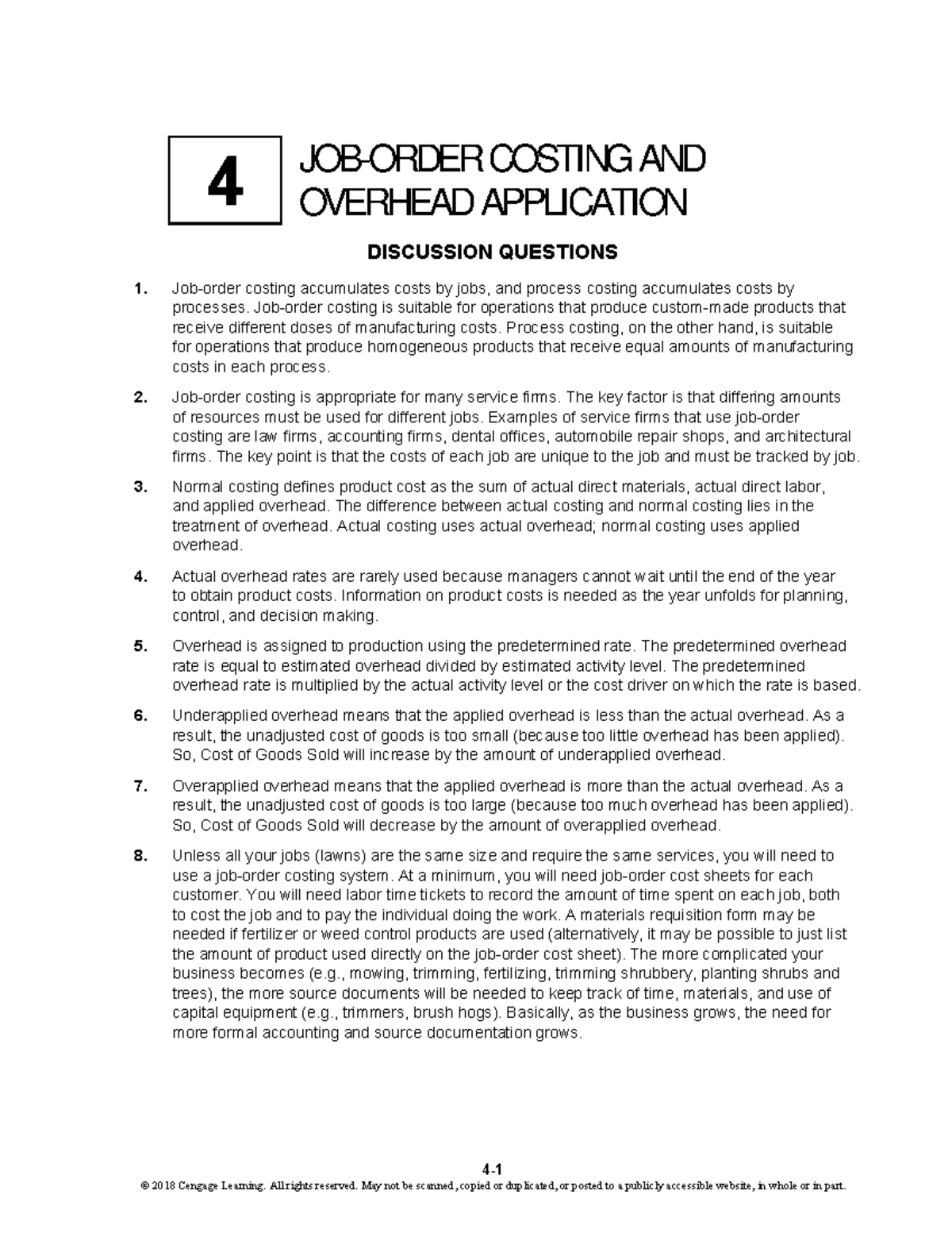Final 4 March 2017, questions and answers - 4 COSTING AND OVERHEAD ...