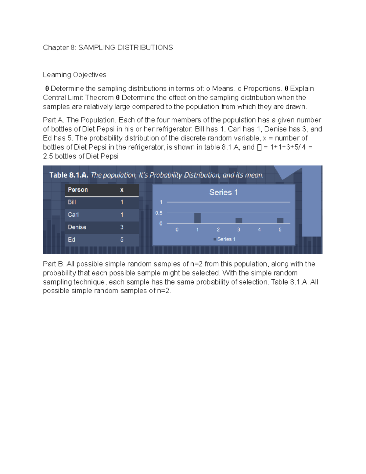 Chapter 8 Sampling distribution Business Mathematics - Chapter 8 ...