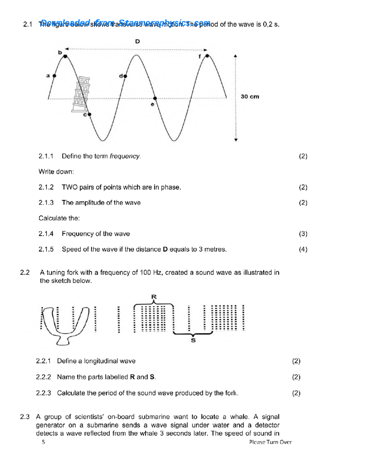 Grade 10 waves activity 1 - 2 TRONGULE adad shows transtang She period ...