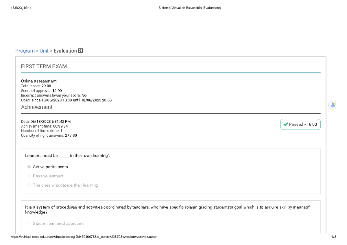 Methodology 1parcial - mk.m - Program > Unit > Evaluation Date: 06/18 ...