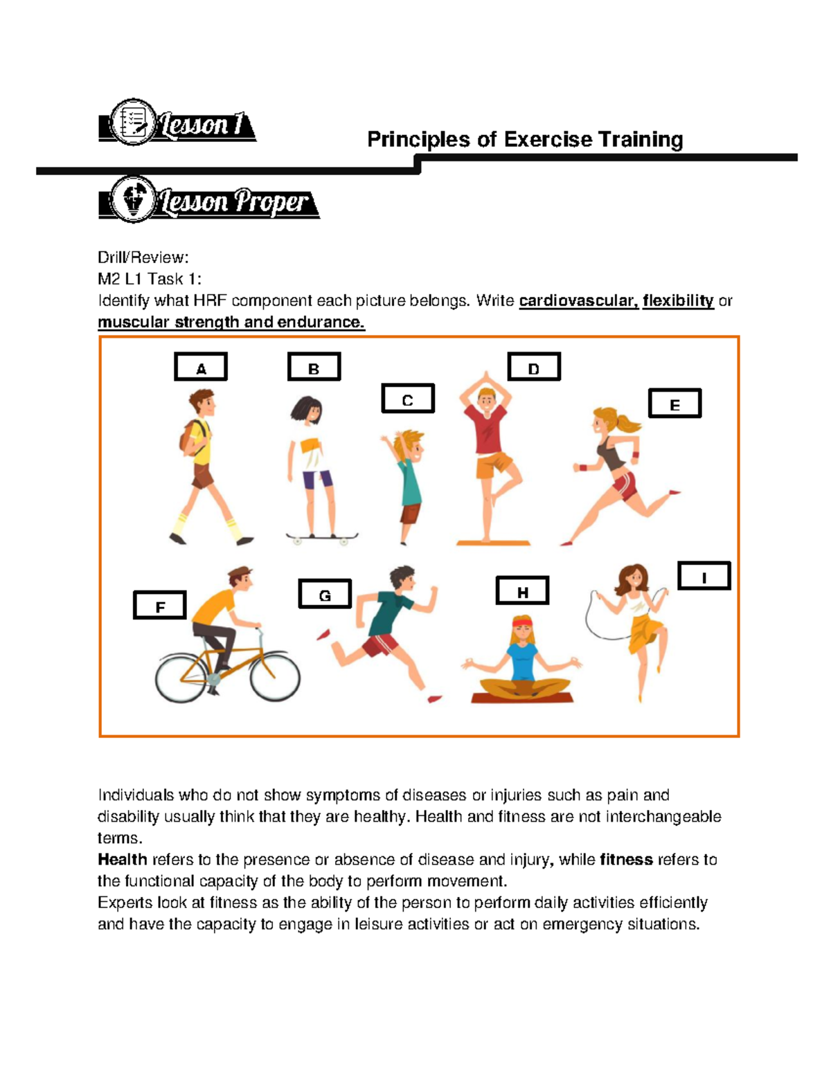 Module 2 Lesson 1 Principles Of Exercise Training Principles Of 