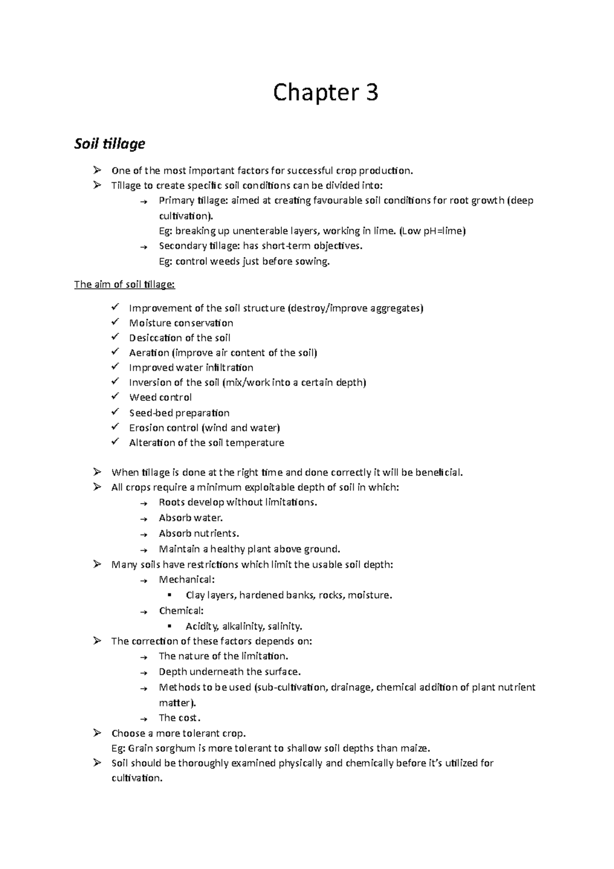 Chapter 3 agri2614 - Tillage implements • Primary cultivation disturbs ...