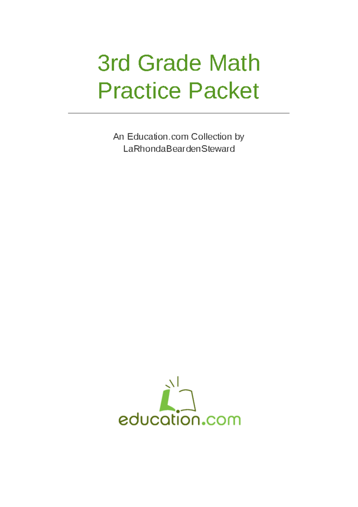 Third grade review - 1234567890 - 3rd Grade Math Practice Packet An ...
