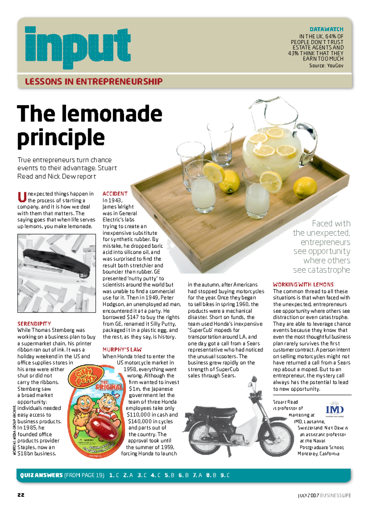 Lemonade principle of effectuation - july2007 businesslife U nexpected ...