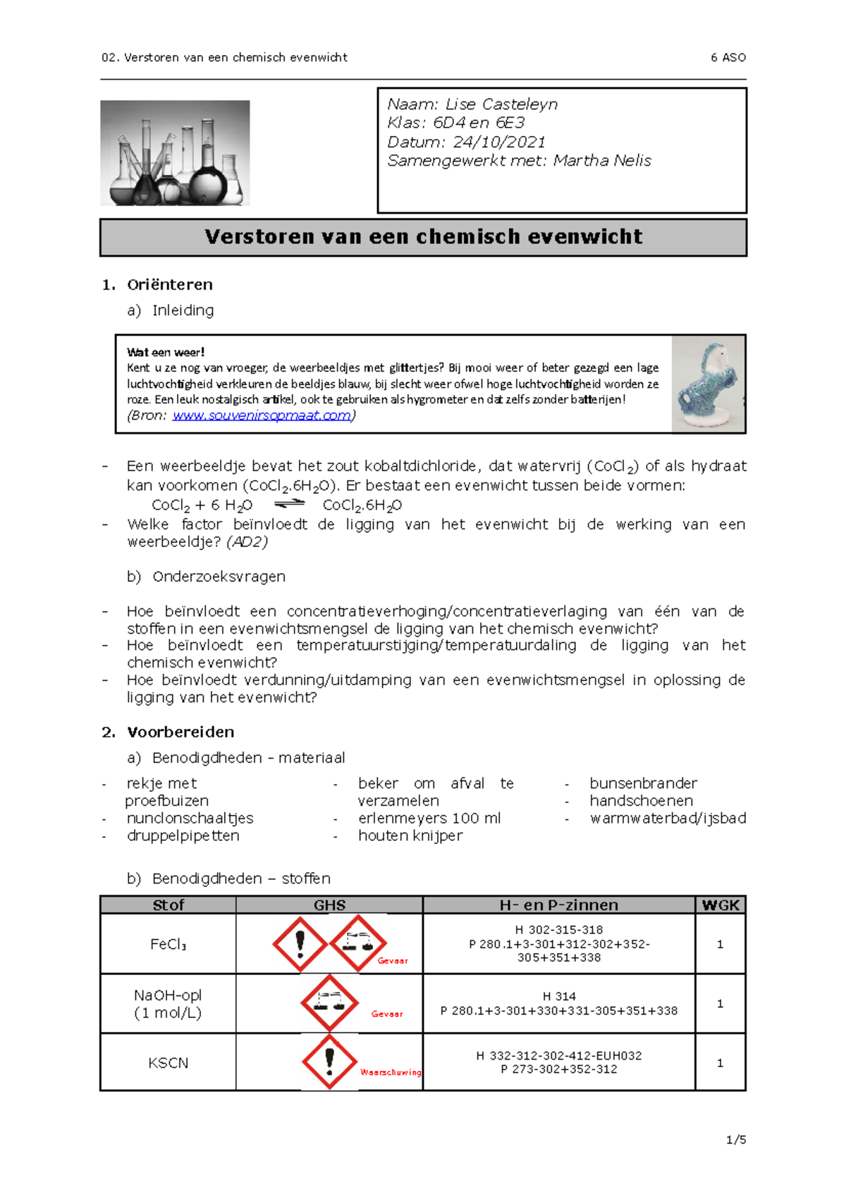 Een practicum uit het middelbaar twv voorbeeld - Oriënteren a ...