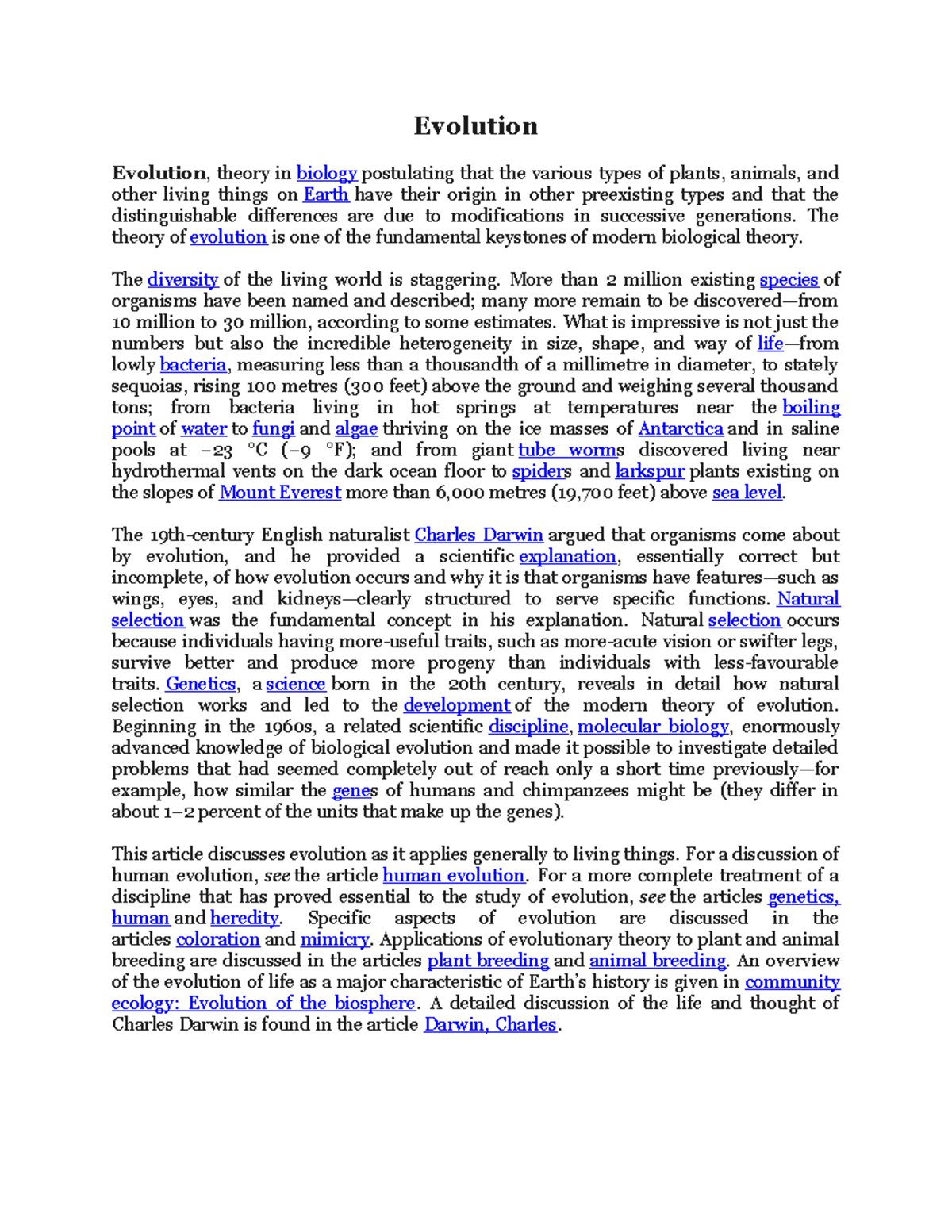 G3- Lesson-evolution - This for subject only - Evolution Evolution ...