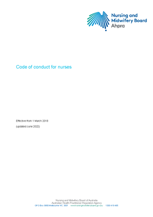 Code of conduct for nurses - Code of conduct for nurses Nursing and ...