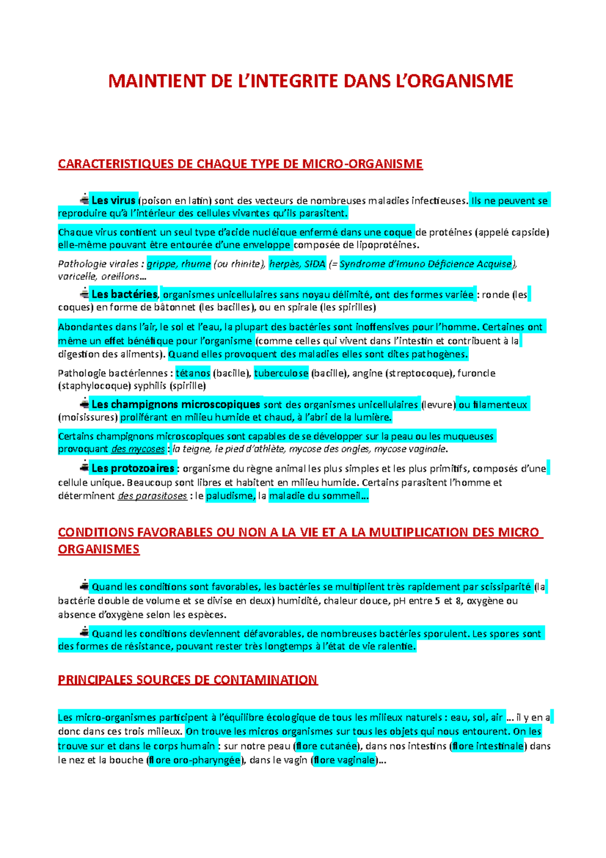 Maintient Integrite Organisme - MAINTIENT DE L’INTEGRITE DANS L ...