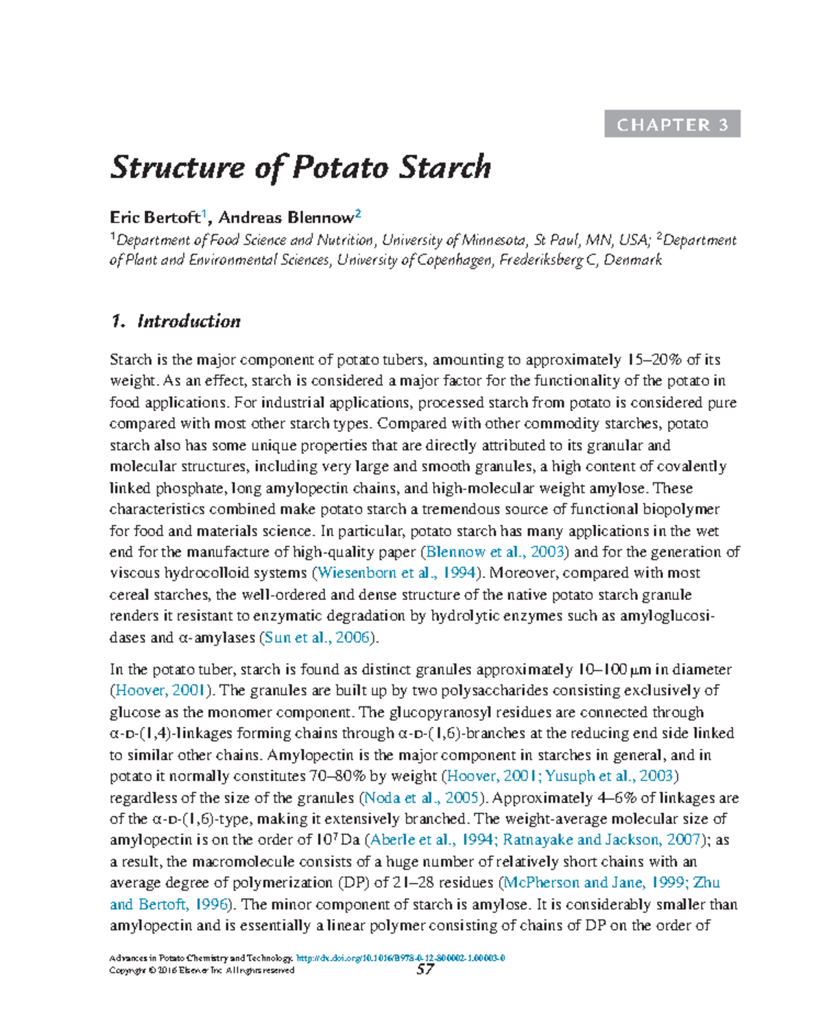 Structure of Potato Starch - 57 Advances in Potato Chemistry and ...