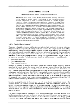 48410 Assignment 2-2 - Assignment 2 – Computer Systems Engineering Module – Coupled Tanks Author ...