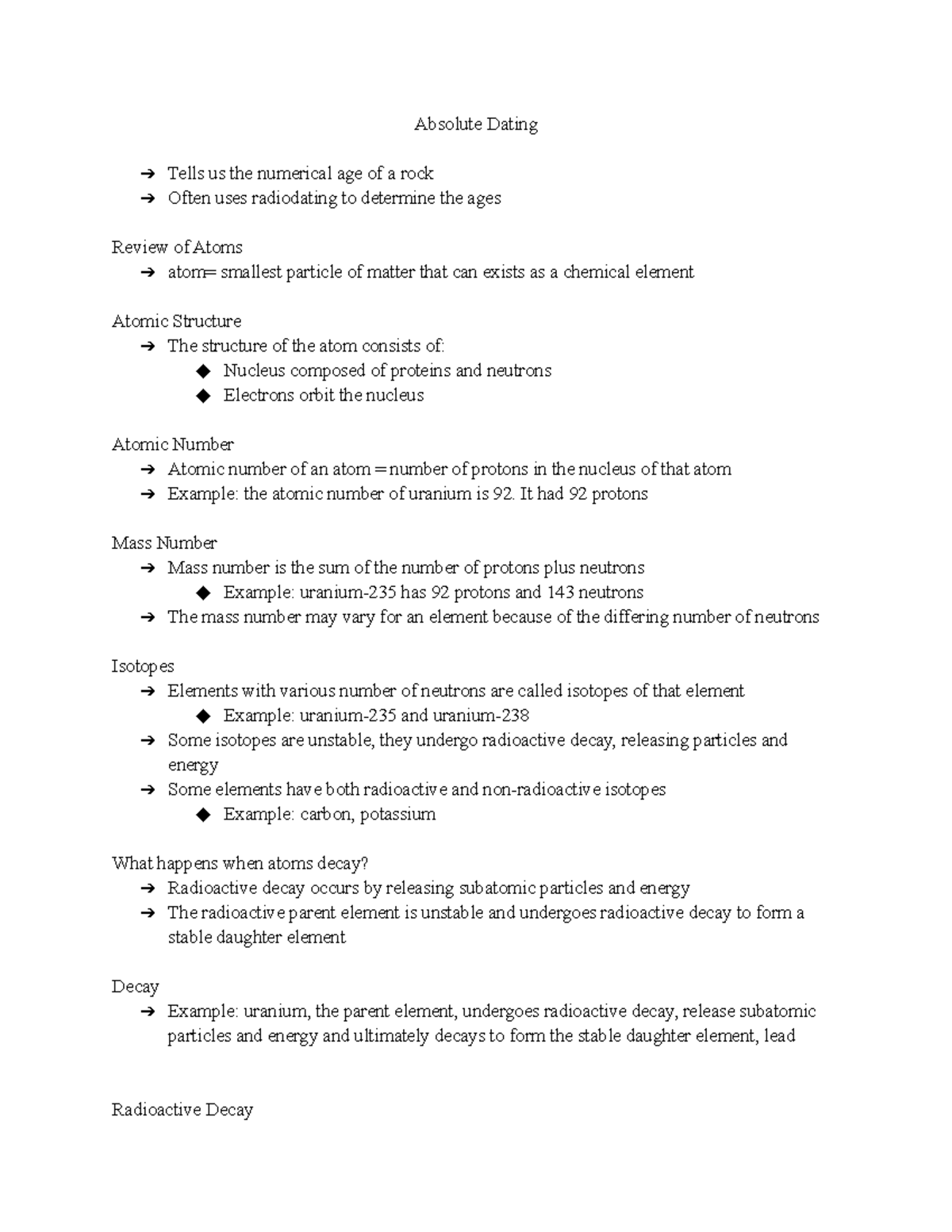 Absolute dating - Absolute Dating Tells us the numerical age of a rock ...