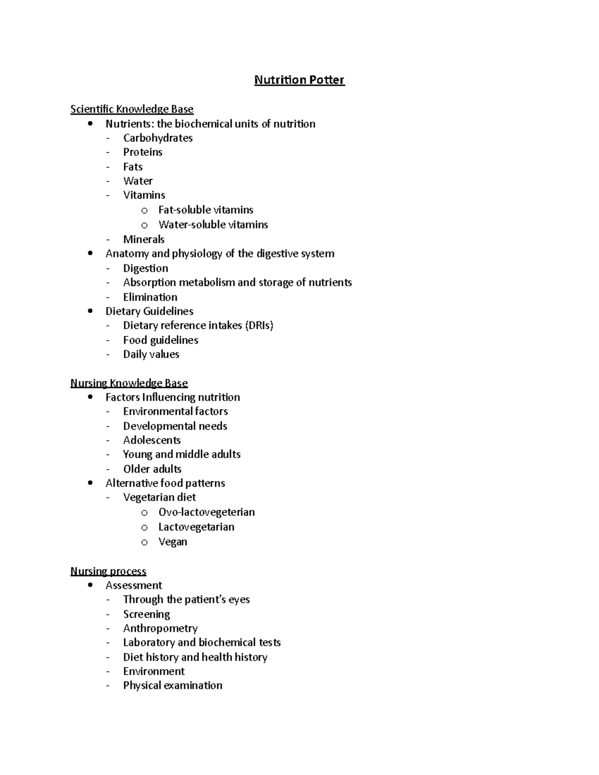 Nutrition Potter - Nutrition Potter Scientific Knowledge Base Nutrients ...