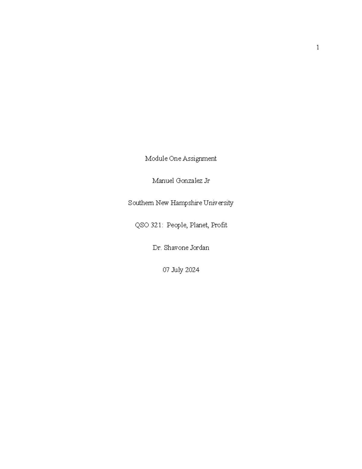 QSO 321 Assignement 1 - MODULE 1 - Module One Assignment Manuel ...