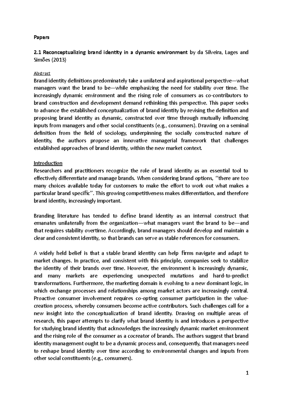 BM papers - Papers 2 Reconceptualizing brand identity in a dynamic ...