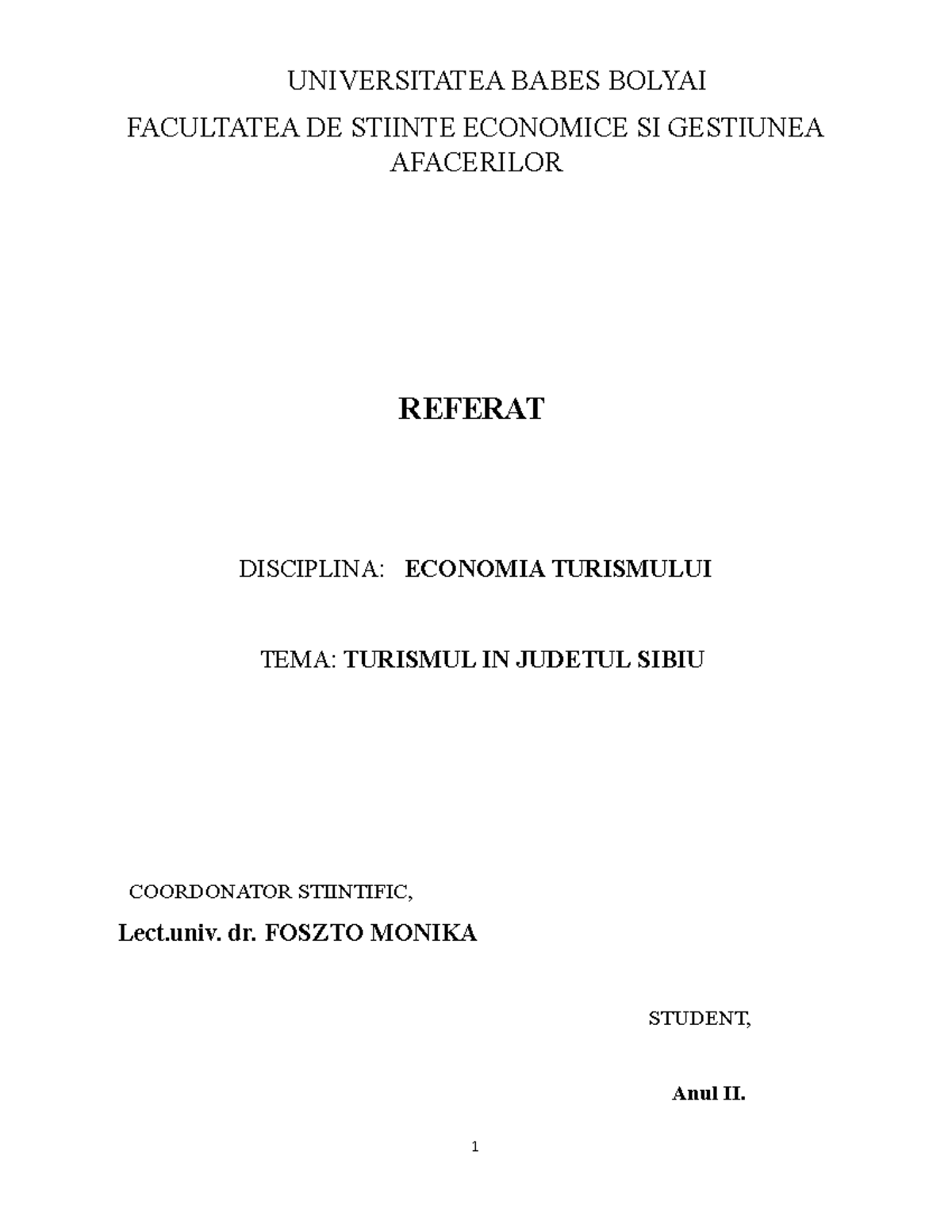 Judetul Sibiu - UNIVERSITATEA BABES BOLYAI FACULTATEA DE STIINTE ...