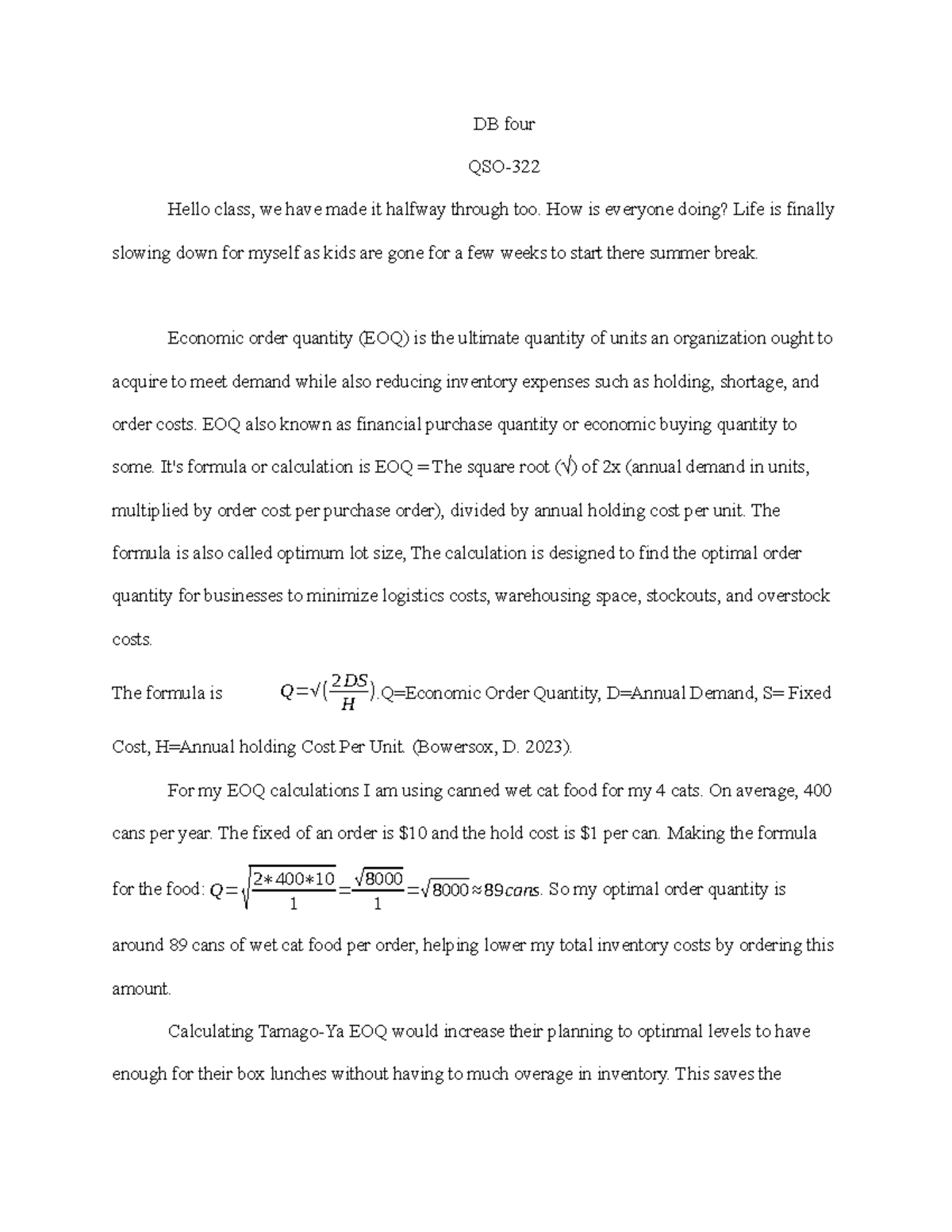 Db 4 Comp Questions Db Four Qso Hello Class We Have Made It Halfway Through Too How Is