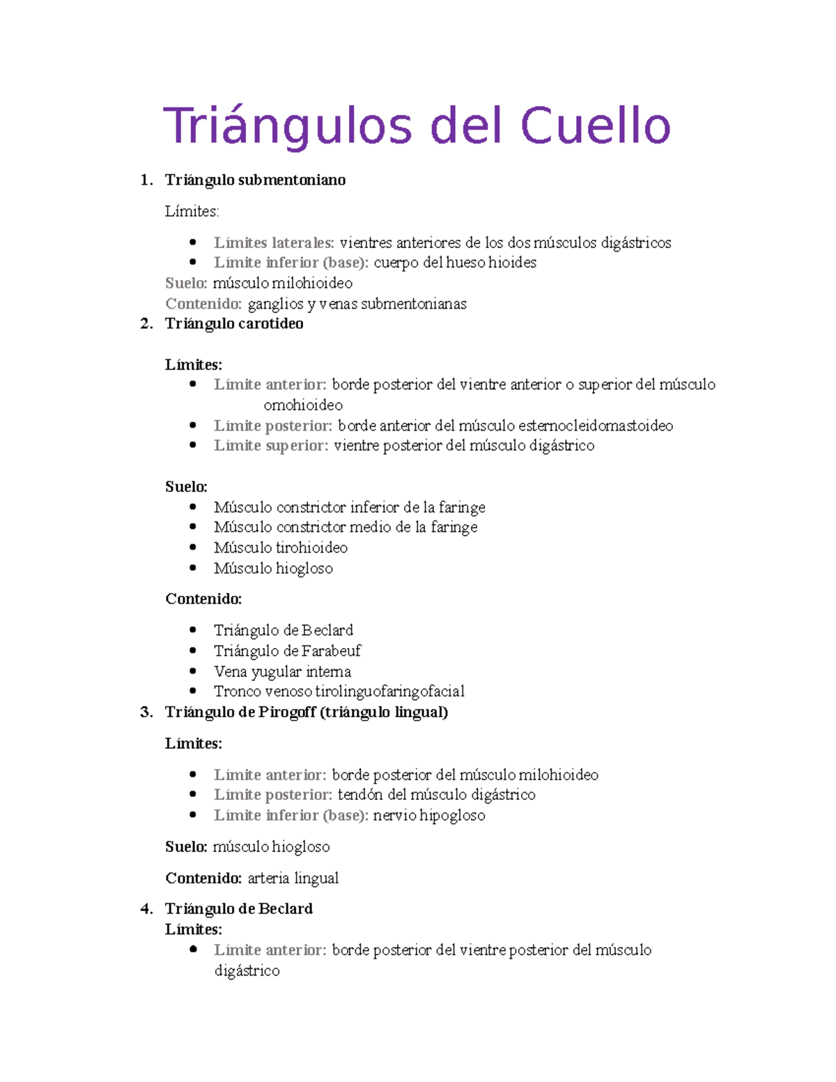 Triángulos del Cuerpo - Triángulos del Cuello 1. Triángulo ...