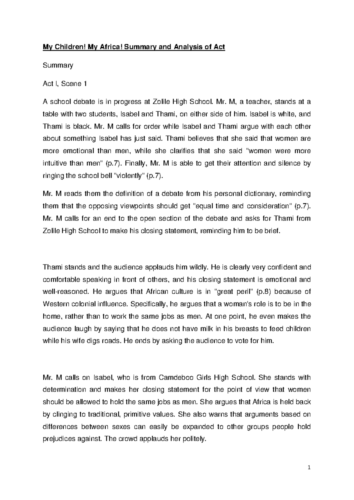 Forbidden Love by Can Themba - My Children! My Africa! Summary and ...