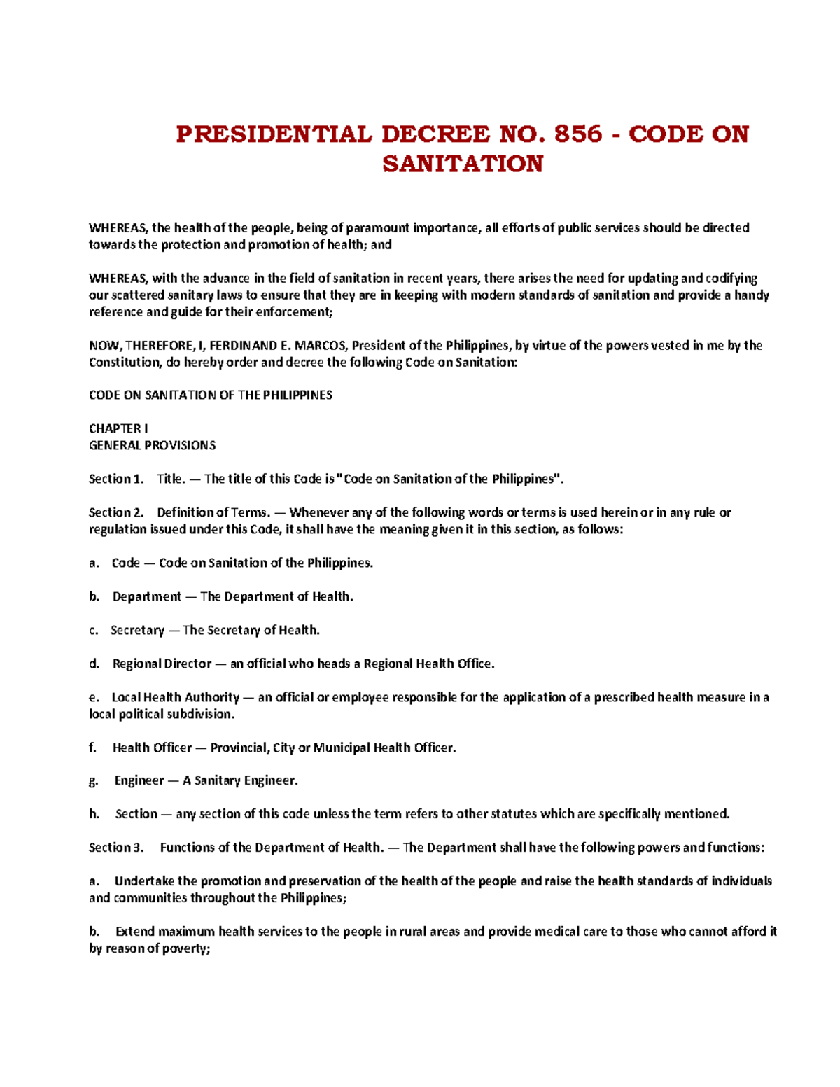 6 PD-856-Sanitation-Code-pdf - WHEREAS, the health of the people, being ...