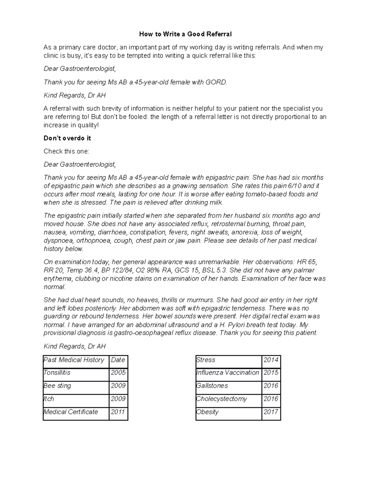 Articol onthewards - How to Write a Good Referral As a primary care ...