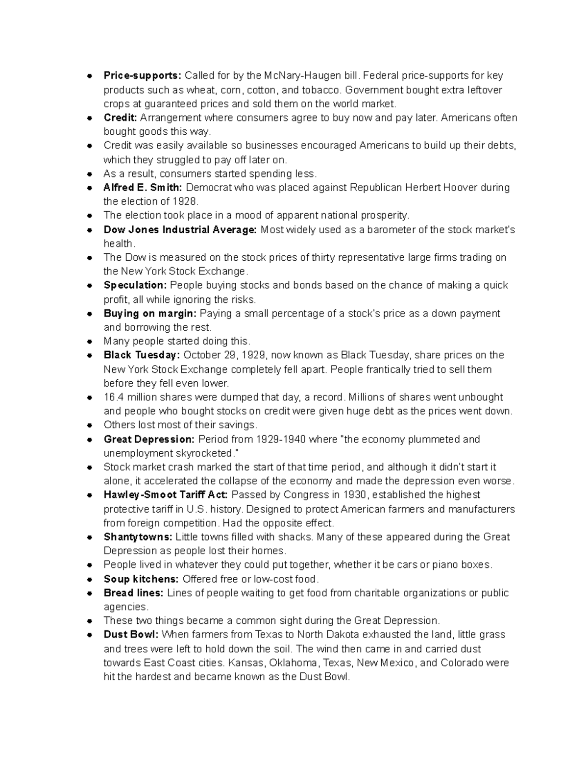 Chapter 22 Important Terms - Price-supports: Called for by the McNary ...