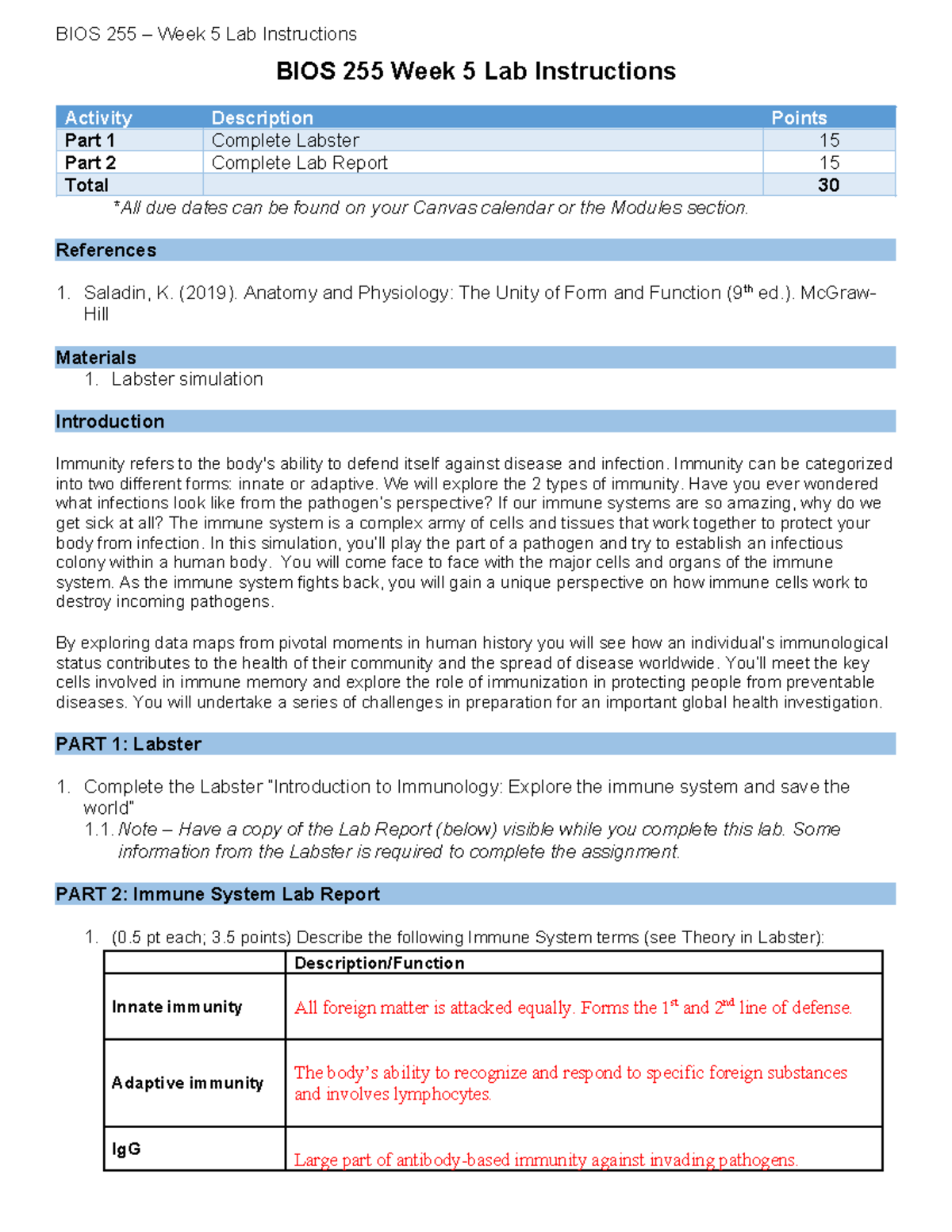 BIOS 255 Week 5 Lab - BIOS 255 – Week 5 Lab Instructions BIOS 255 Week 5 Lab Instructions ...
