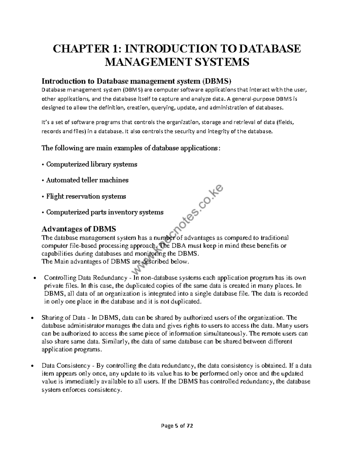 Introduction-TO- Database - CHAPTER 1: INTRODUCTION TO DATABASE MANAGEMENT SYSTEMS Introduction ...