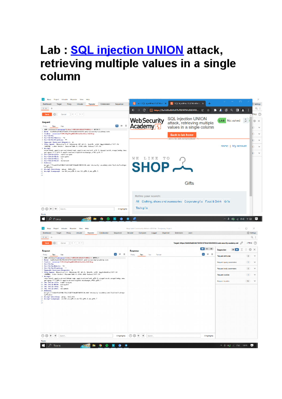 SQL injection 18labs - fvaDVzd - Lab : SQL injection UNION attack, retrieving multiple values in ...