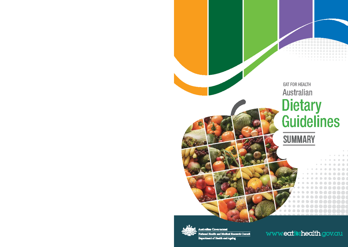 N55a australian dietary guidelines summary book - Australian Guidelines ...