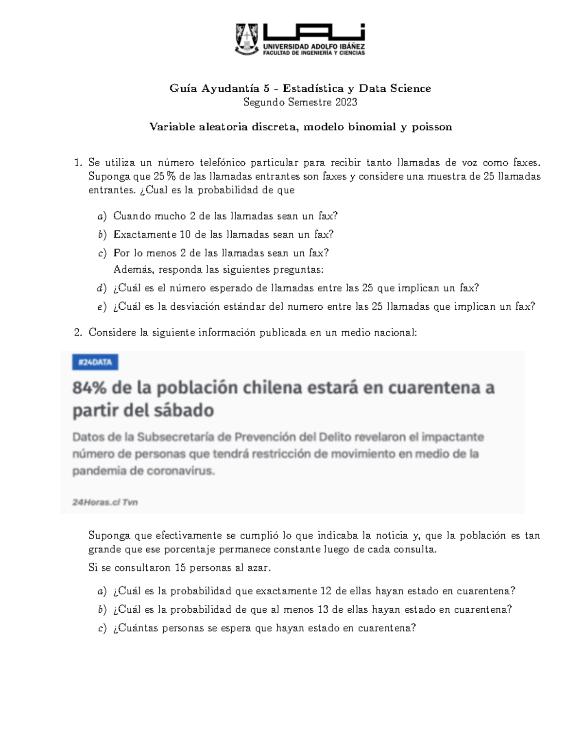 Ayudantía 5 pauta 2023 2 3 - Gu ́ıa Ayudant ́ıa 5 - Estad ́ıstica y Data Science Segundo ...