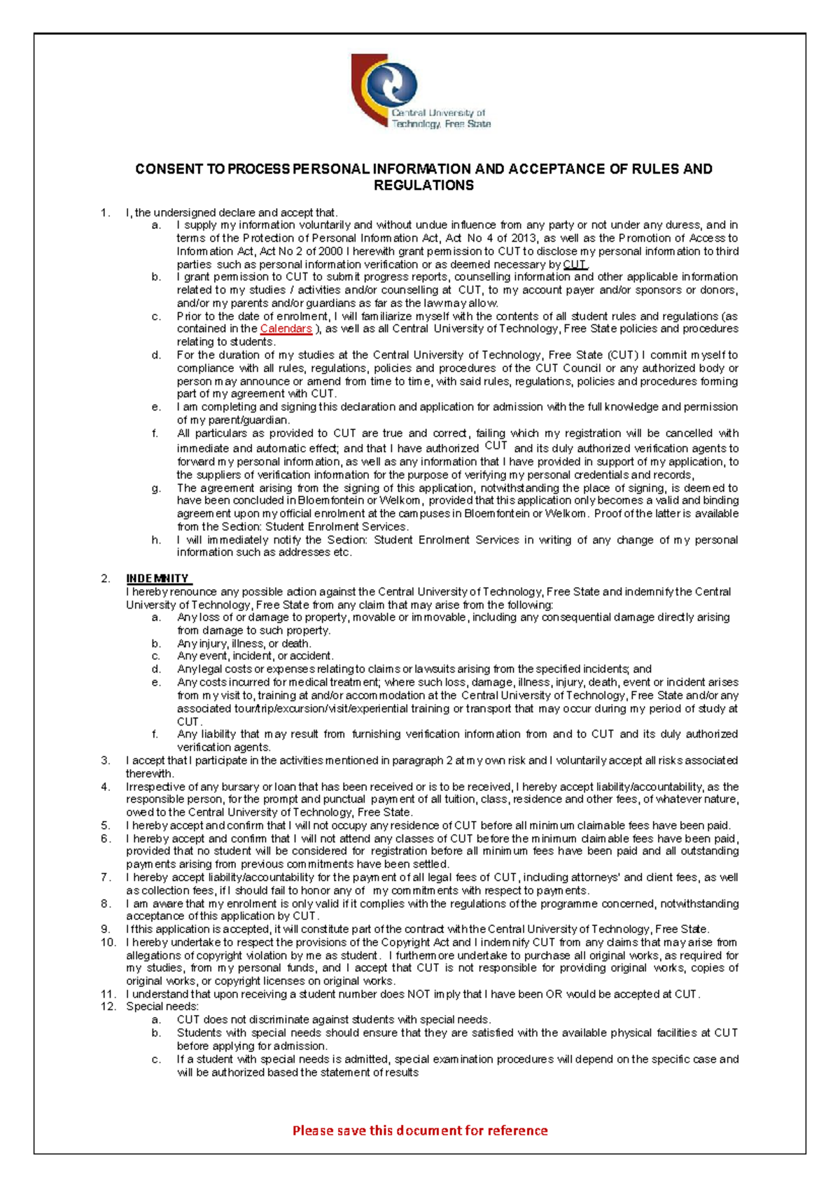 POPI ACT - ddfgbjjkjhklkmnsvsrgber - CONSENT TO PROCESS PERSONAL ...