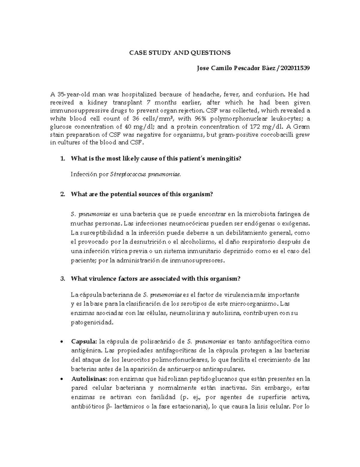 CASE Study AND Questions - CASE STUDY AND QUESTIONS Jose Camilo ...