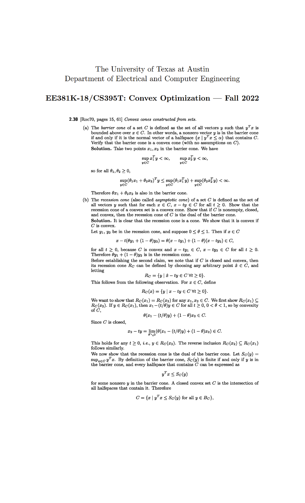 Convex Practice 25 Ece 381k University Of Texas Studocu