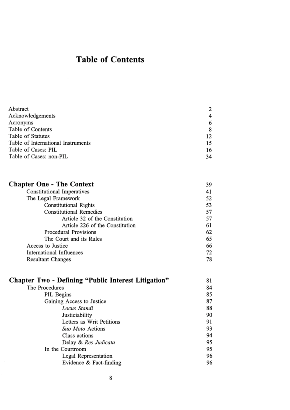 Content - Table of Contents Abstract Acknowledgements Acronyms Table of ...