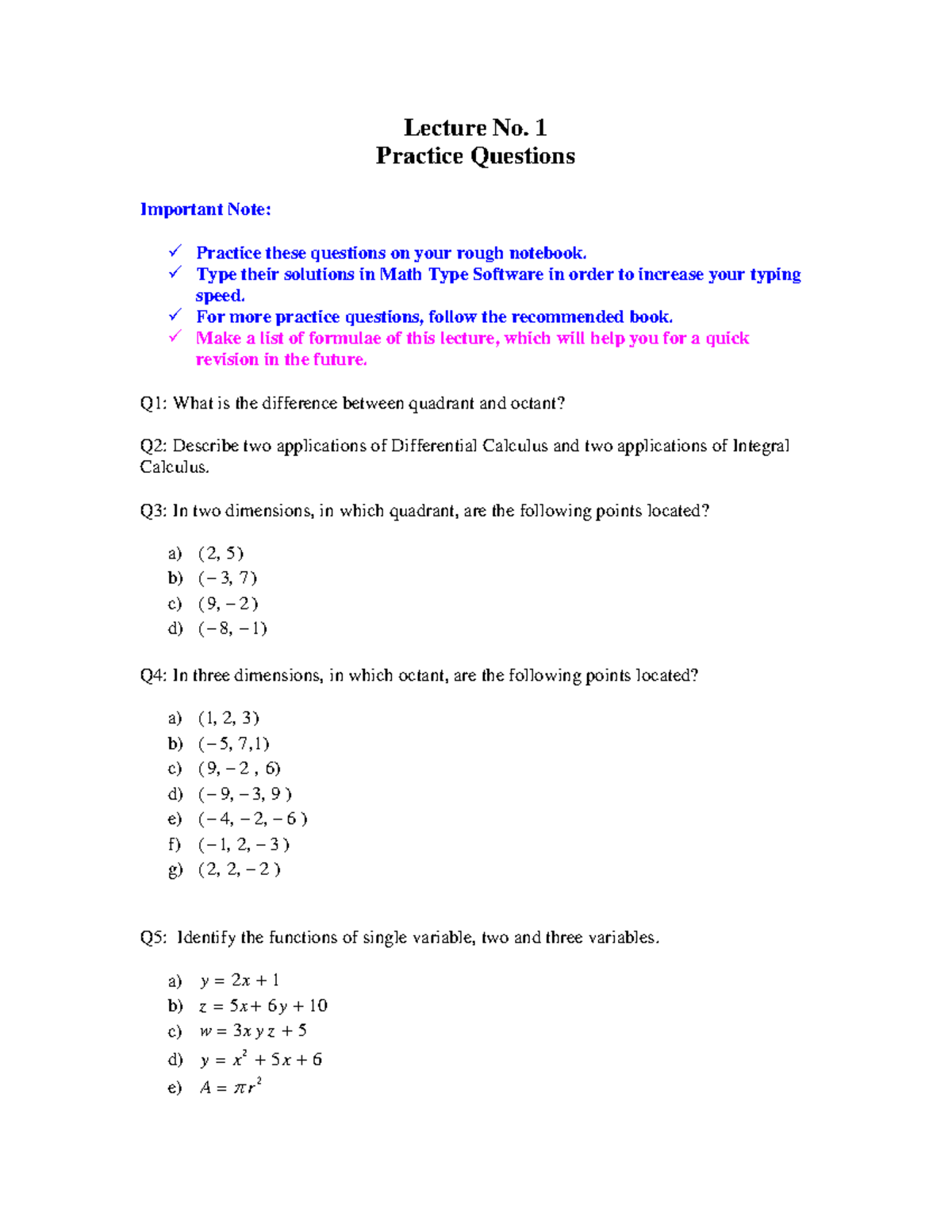 Mth201 practice sol-1to 22 by MΛƬΉΣMΛƬICƧ - Lecture No. 1 Practice ...
