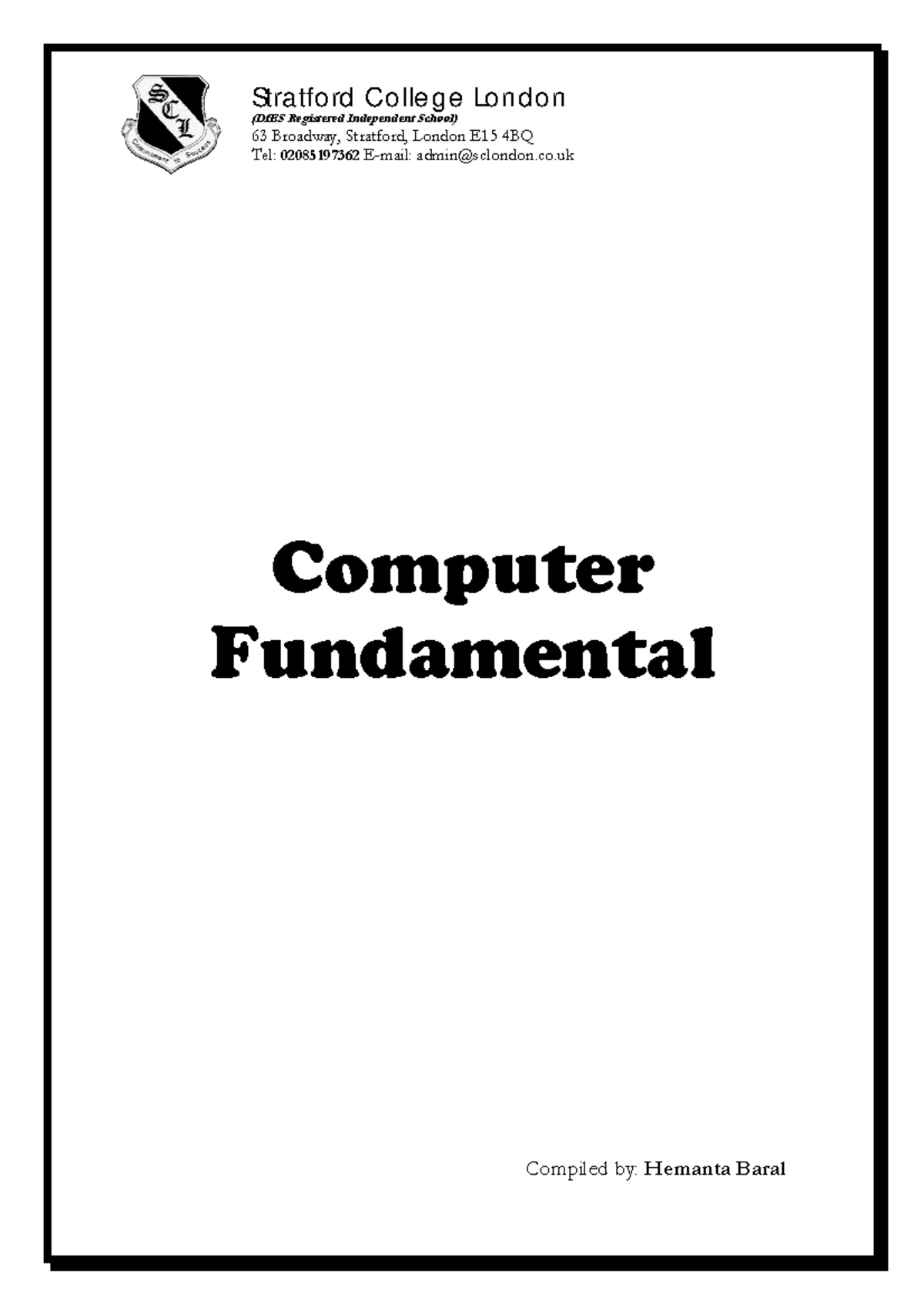 Computer-Fundamental - Computer Fundamental Compiled by: Hemanta Baral ...