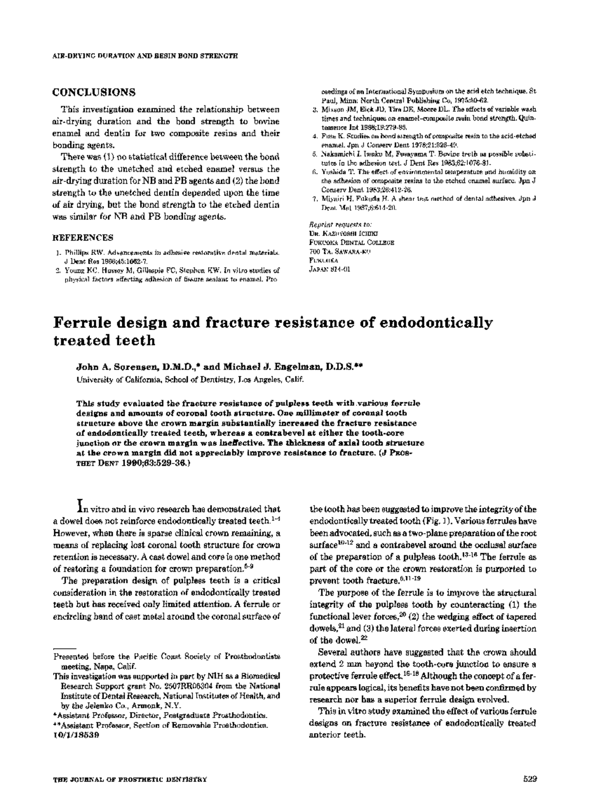 Ferrule design and fracture resistance of endodontically treated teeth ...