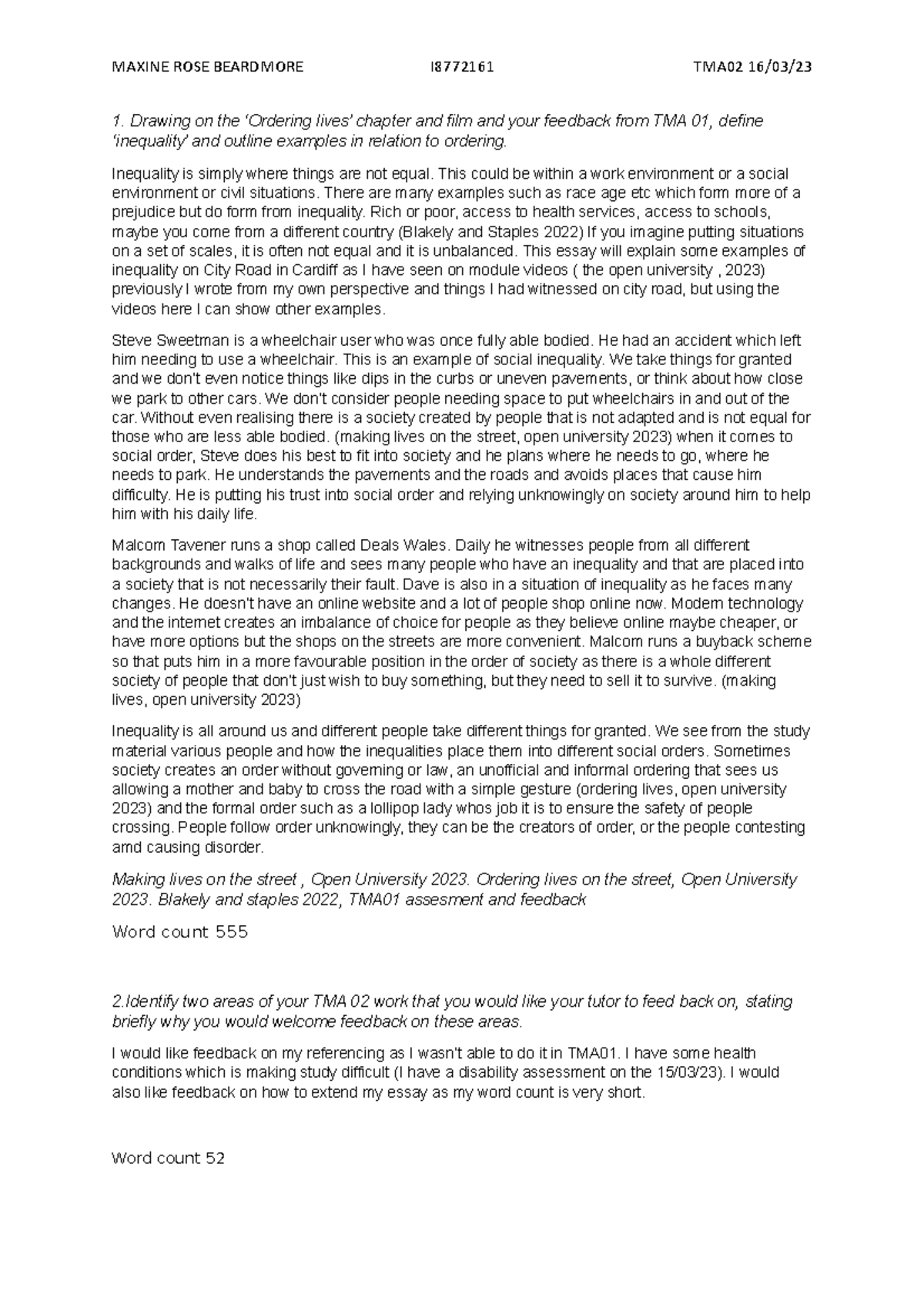 TMA02 essay with 50% pass - DD102 - OU - Studocu