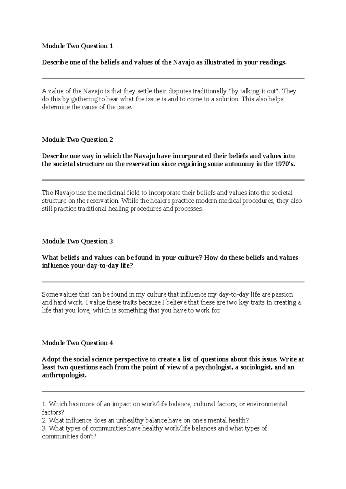 Terry Johnson SCS 200 Applied Social Sciences Mod 2 Questions - Module Two Question 1 Describe ...