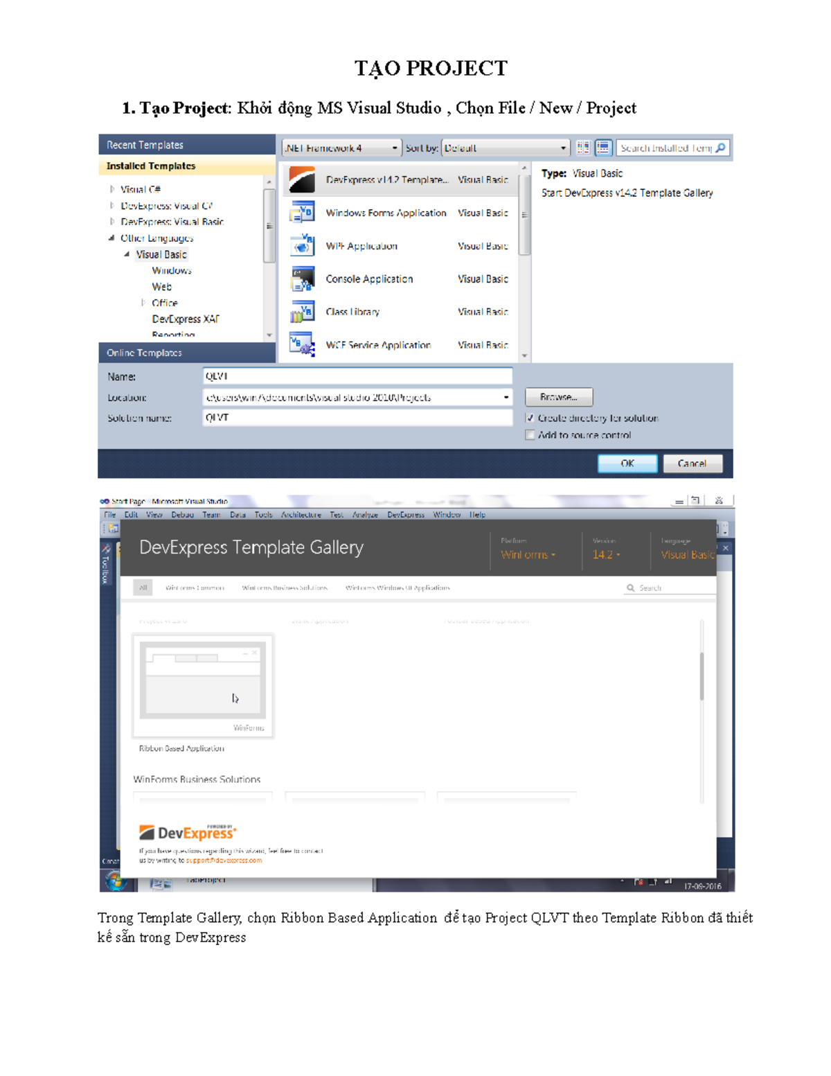 C5-Tao Project - asdas - TẠO PROJECT 1. Tạo Project: Khởi động MS Visual Studio , Chọn File ...