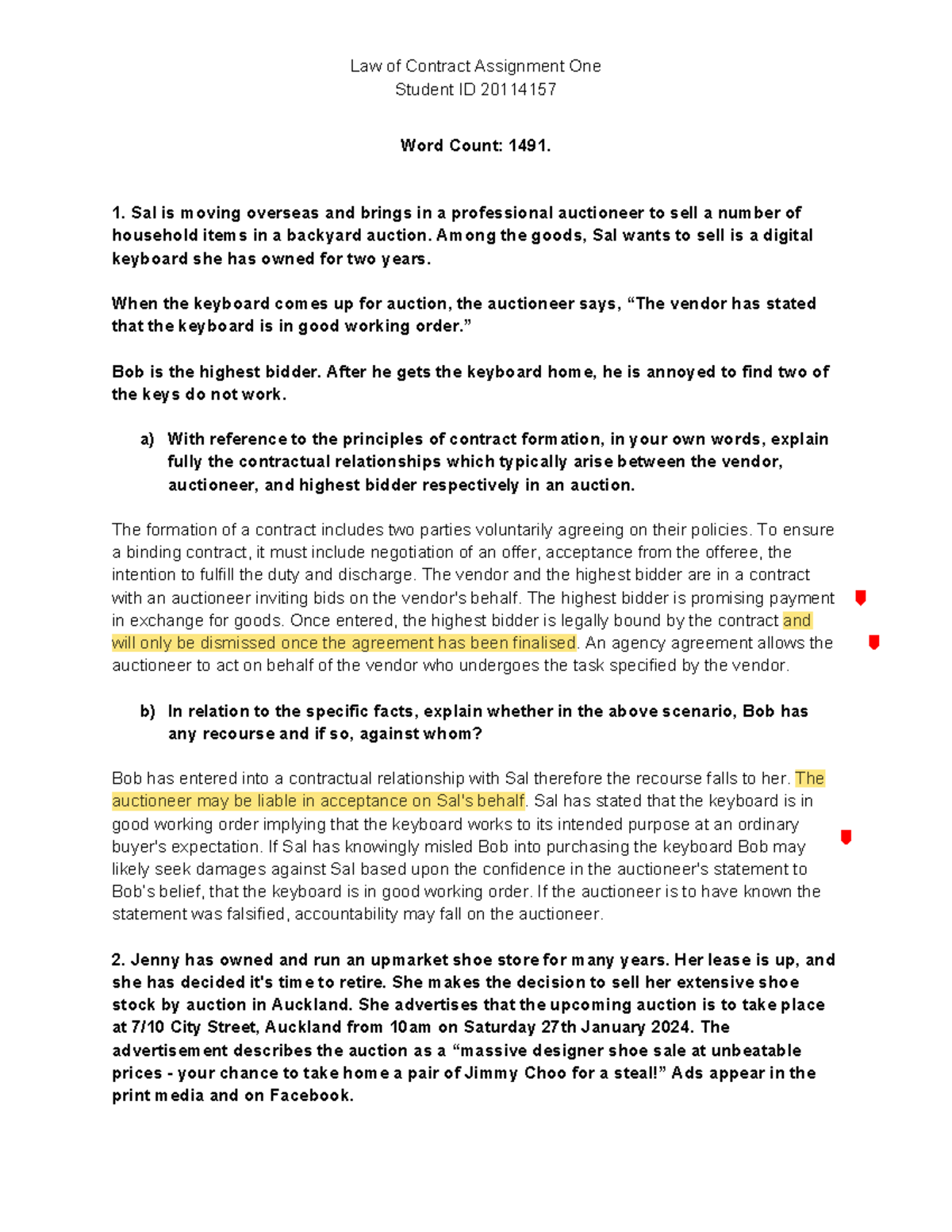 Annotated-Contract%20Assignment%20One%20 - Student ID 20114157 Word ...