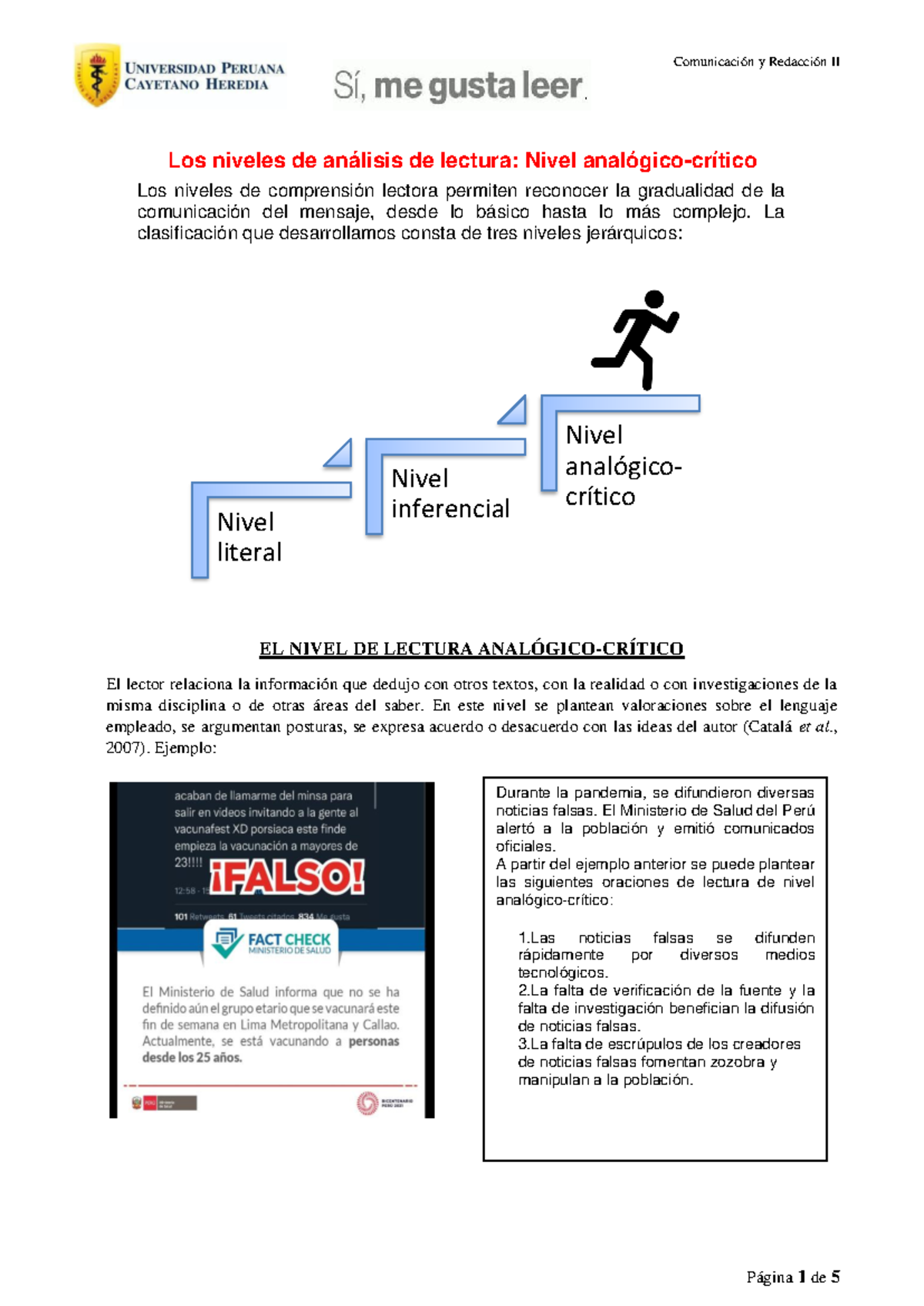 Los niveles de análisis de lectura. Nivel analógico-crítico - Los ...