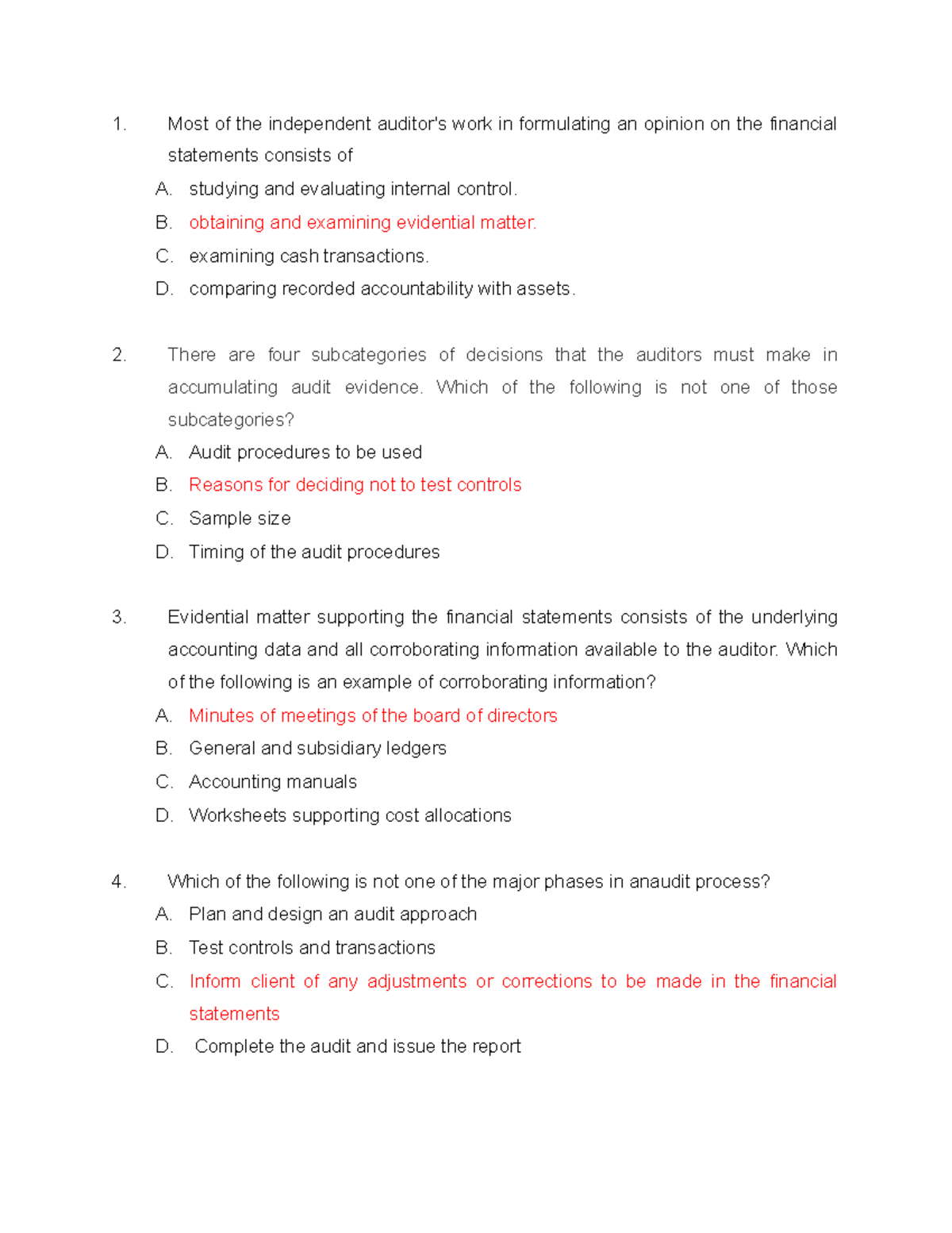 Audit- Assignment-3 - Most of the independent auditor's work in ...